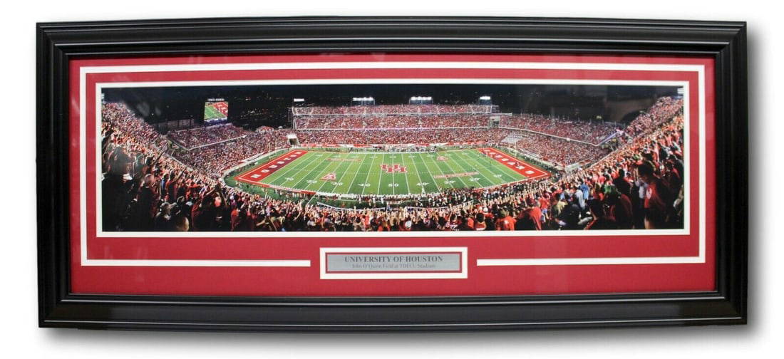 University Of Houston Cougars Panoramic Tdecu Stadium Framed Picture ...
