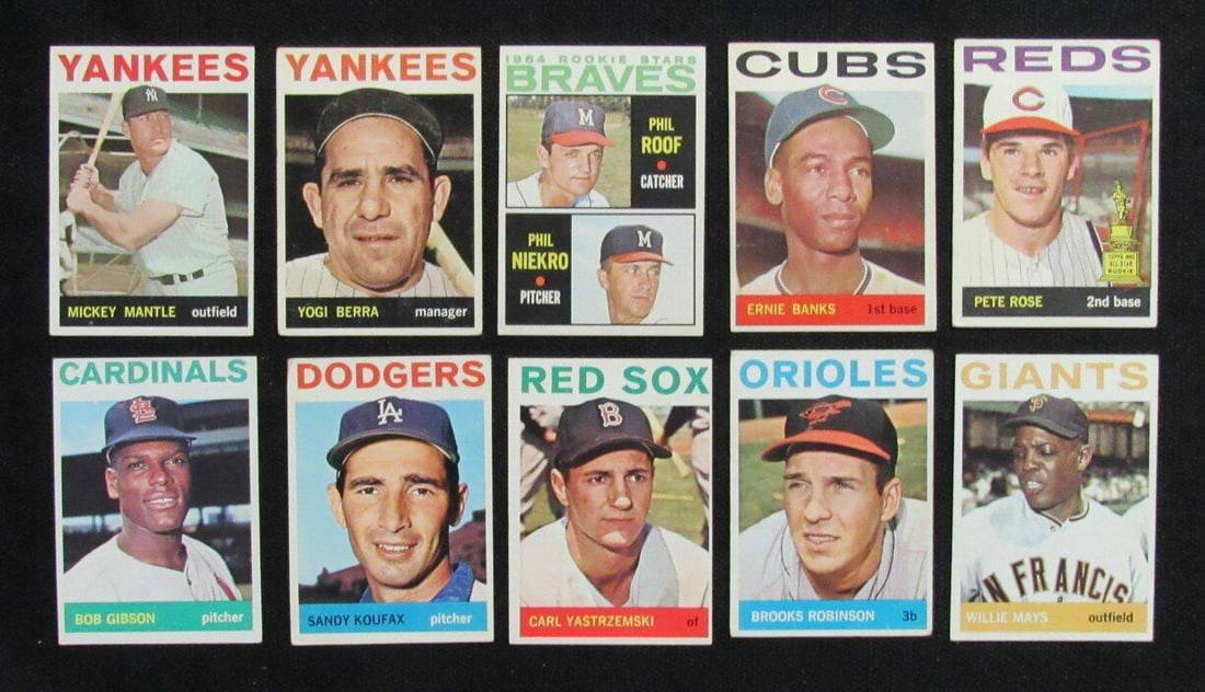 1964 Topps Baseball Complete Set (587) In Binder Mantle Niekro & Allen ...