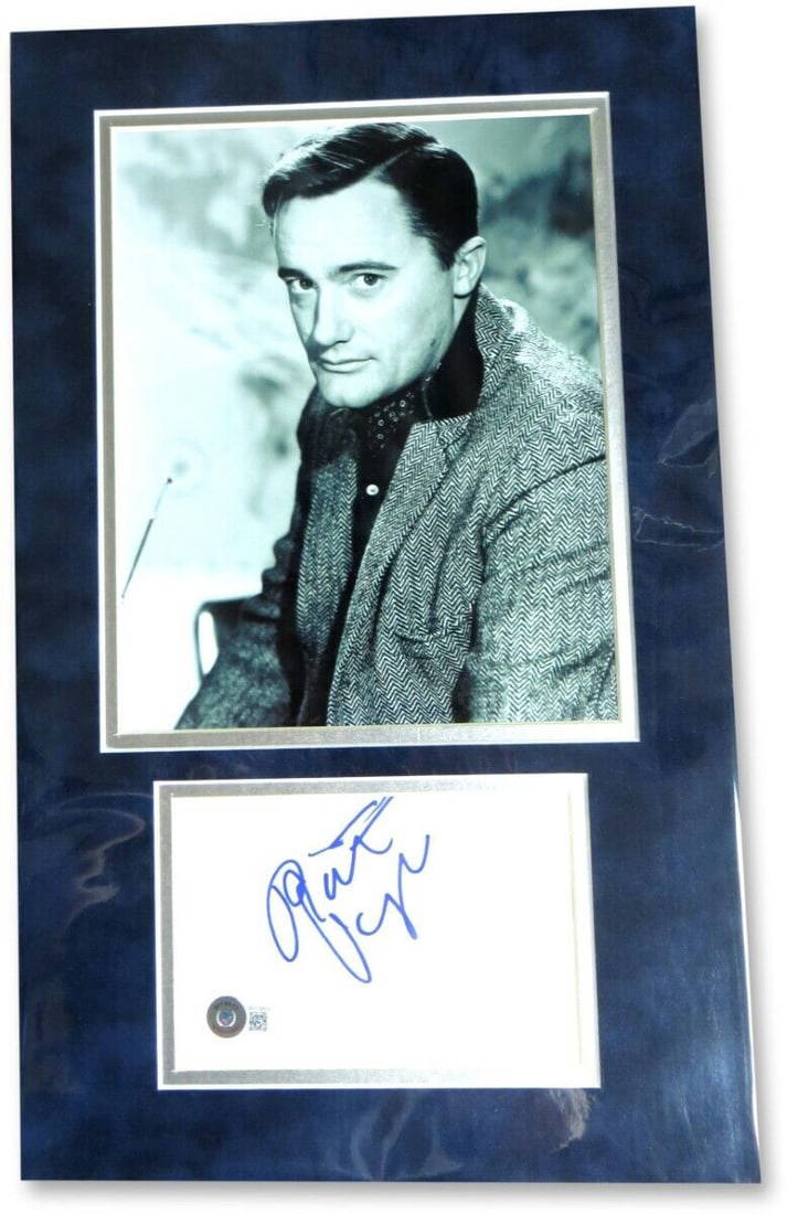 Robert Vaughn Signed Autograph 8x10 Photo Index Card Man From Uncle Bas Auction