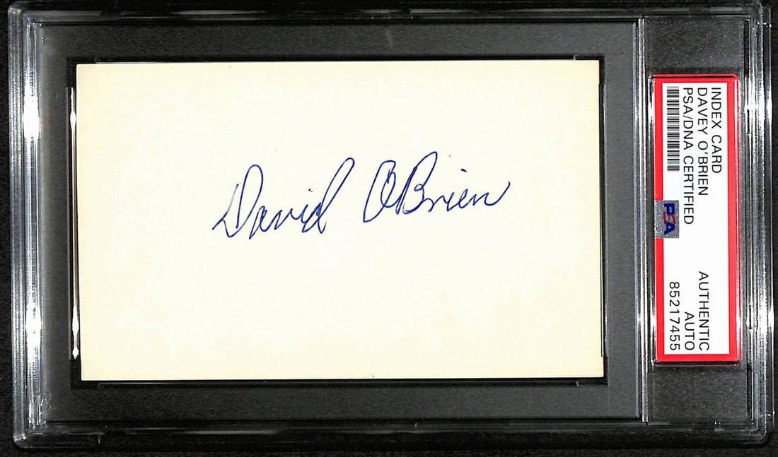 Davey Obrien Autographed Index Card - 1938 Heisman Winner - Tcu Psa/dna ...