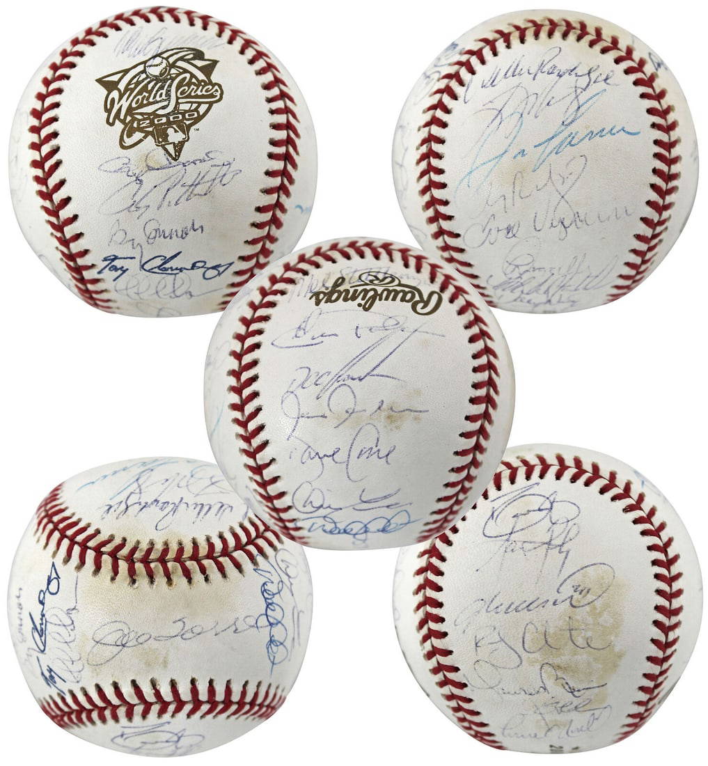 2000 Yankees (28) Torre Jeter Rivera Signed Ws Logo Oml Baseball Jsa # ...