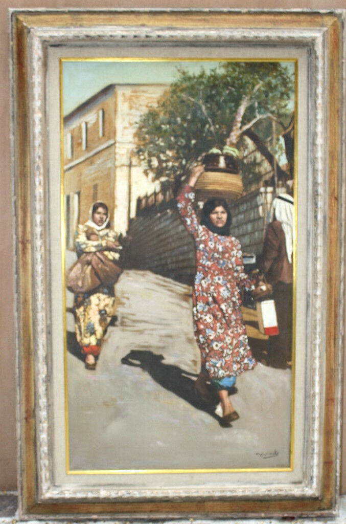 Oil On Canvas Orientalism Painting By Giuseppe Grimaldi Signed With ...