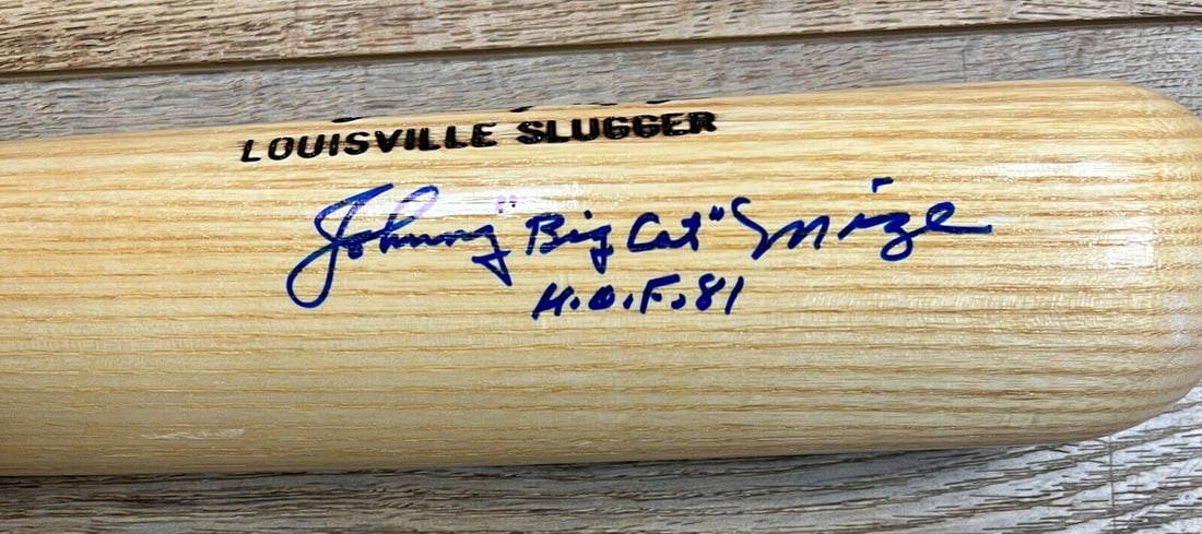 Johnny Mize Signed Big Cat Hof'81 Game Model Bat Jsa Authenticated