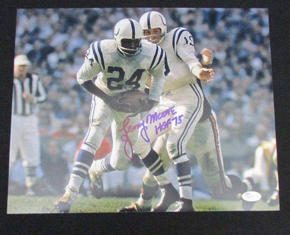 Lenny Moore Baltimore Colts Hof 75 Autographed 11x14 Photo Auction