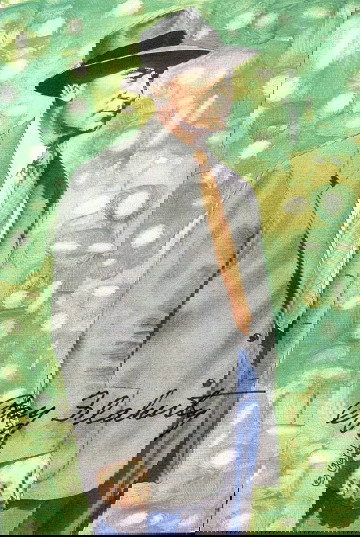 Ray Flaherty Hof Autographed Goal Line Art Postcard Nfl Redskins Jsa ...