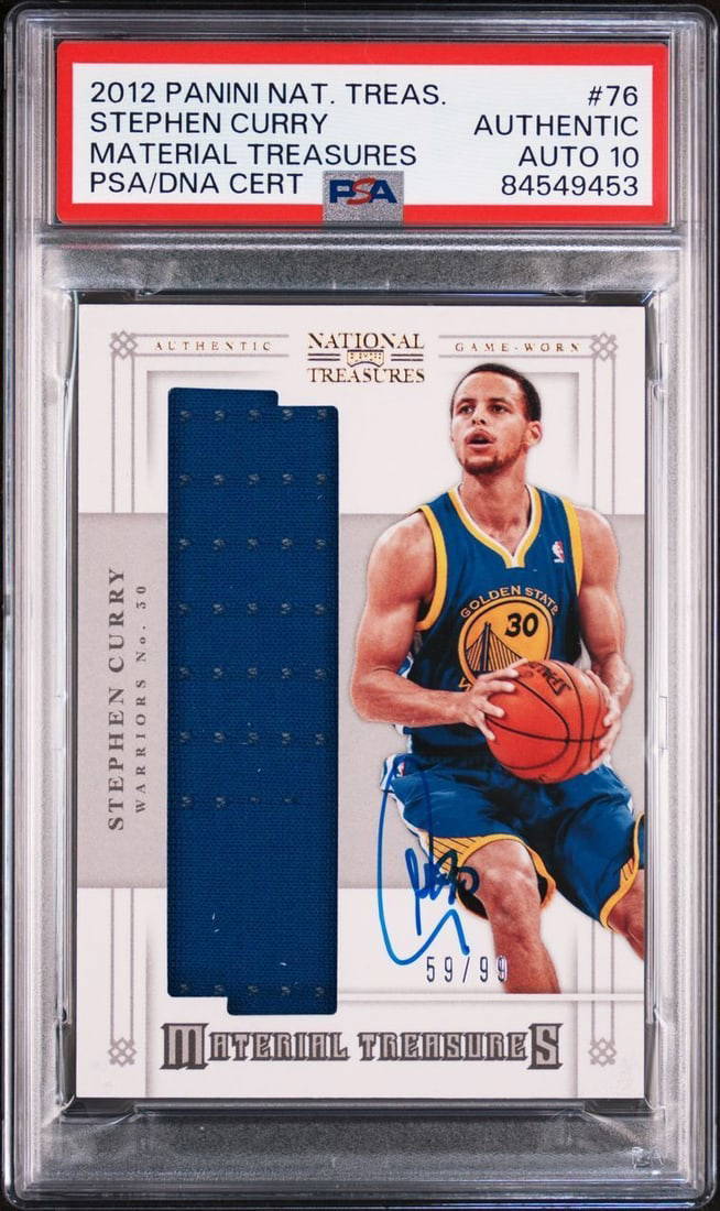 2012 Panini National Treasure Stephen Curry Signed Basketball Card Auction