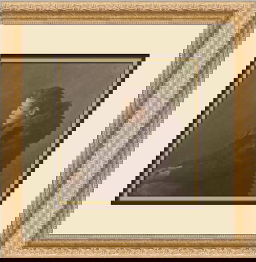 Andrew Wyeth Nicholas Framed Print 13in X 13in Triple Matted In Gold Frame