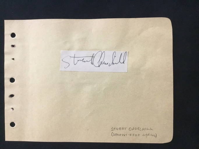Stuart Churchill Signed Cut Signature Vocalist Fred Waring Orchestra