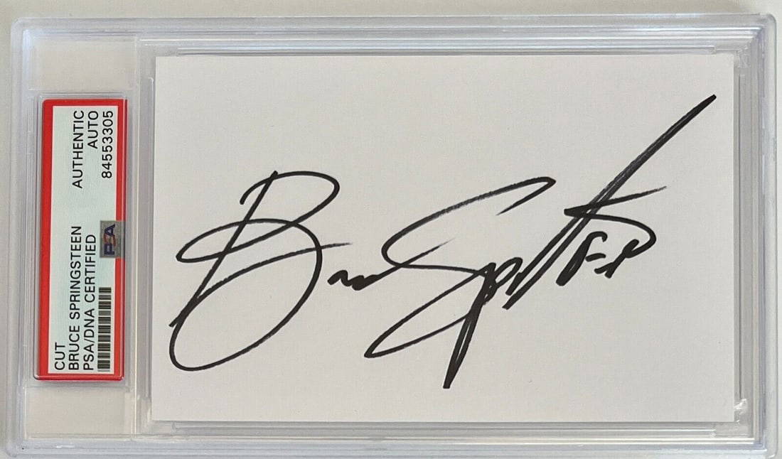 Bruce Springsteen Signed Cut Signature Psa Dna Authentication Auction