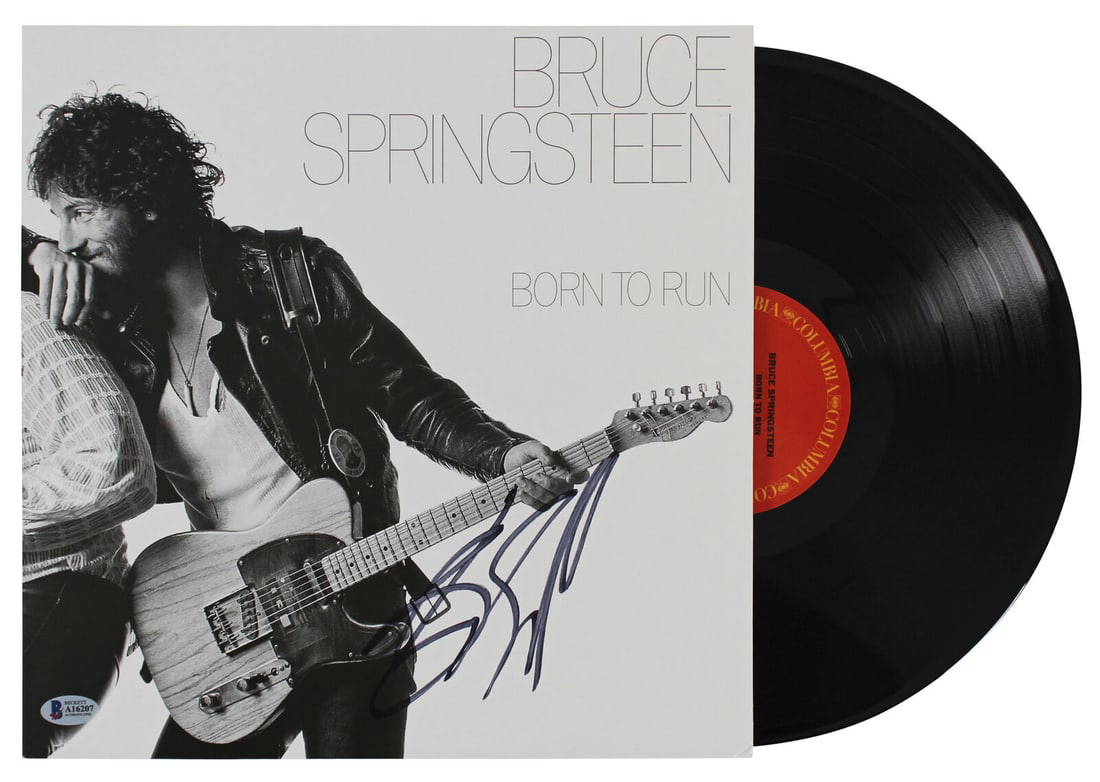 Bruce Springsteen Signed Born To Run Album Cover With Vinyl Auction