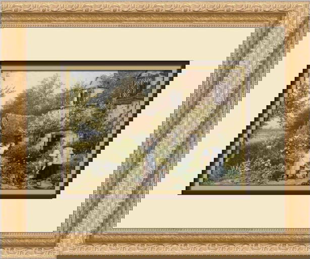 Myles Foster Framed Print At The Cottage Door