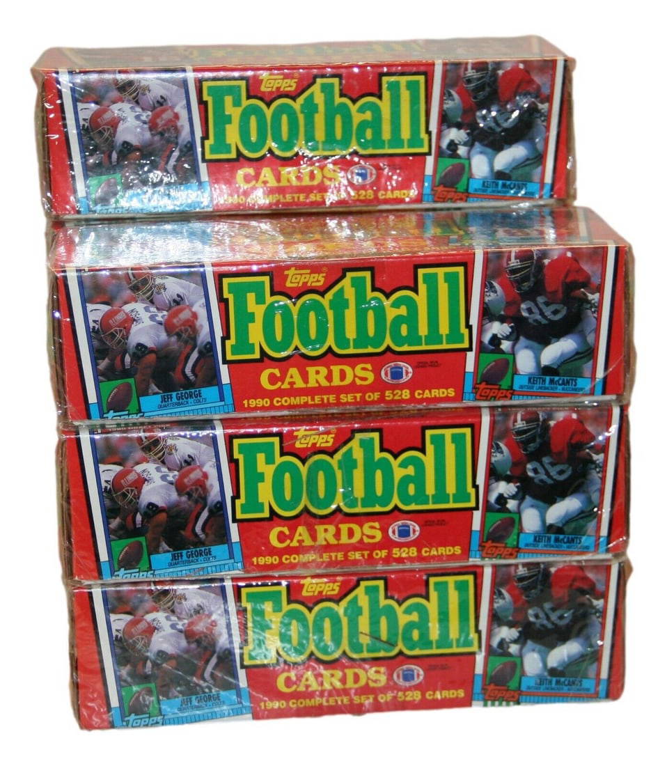 (7) 1990 Topps Football Factory Sealed Sets Auction
