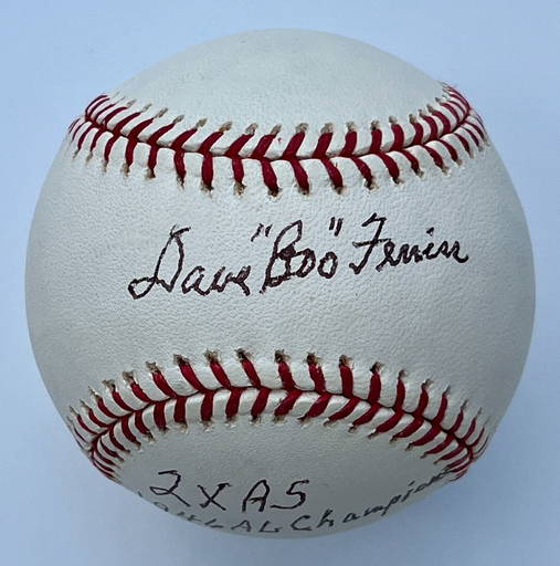 Dave "boo" Ferriss Signed "1946 Champions" Rawlings Mlb Baseball Jsa Letter