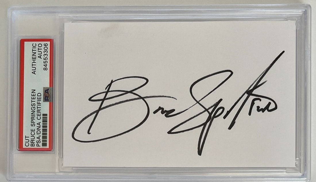 Bruce Springsteen Signed Cut Signature Psa 84553306- Huge/bold ...