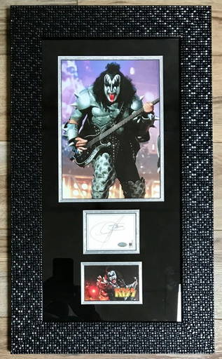 Custom Framed Signed Gene Simmons Display From Kiss