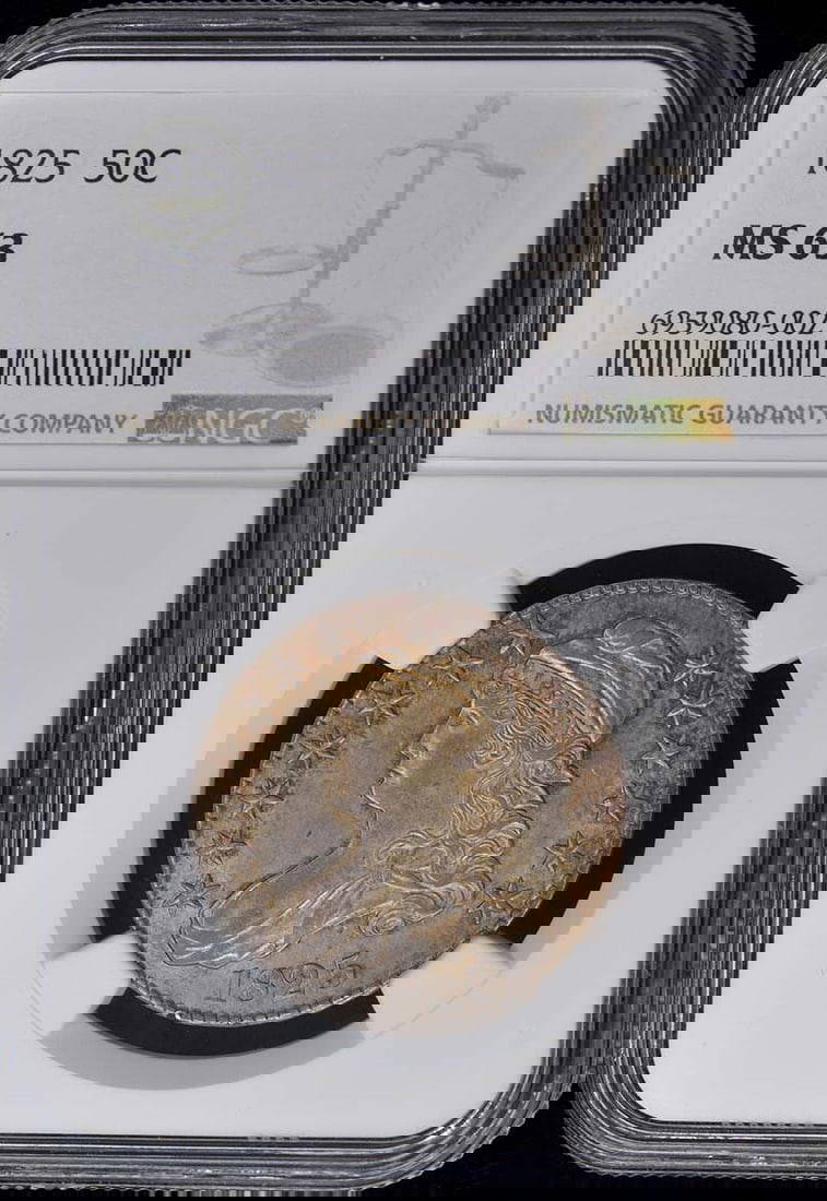 1825 Capped Bust Half Dollar Coin Ngc Ms63 Uncirculated Philadelphia Mint Auction