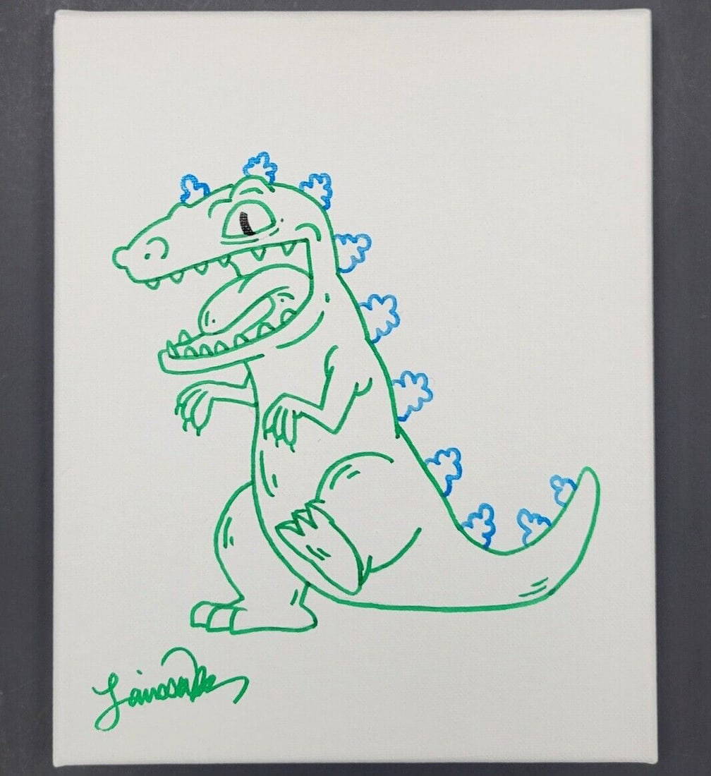 Rugrats Reptar 8x10 Canvas Artist Sketch #2 Drawn & Signed By Larissa Marantz Auction