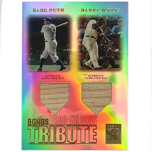 2003 Topps Tribute Sp Babe Ruth / Barry Bonds 600 Hr Dual Game Used Gu ...