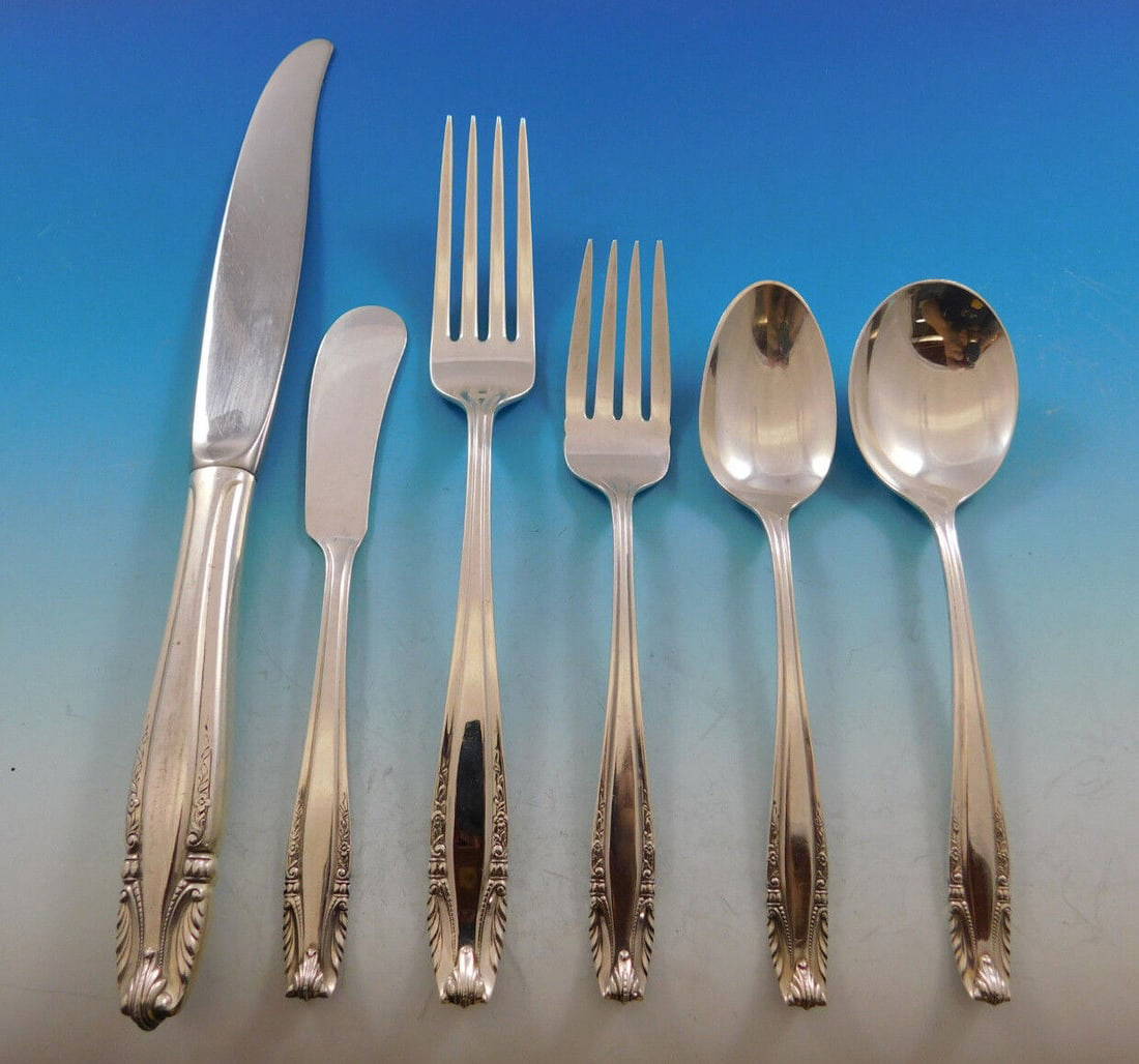 Stradivari By Wallace Sterling Silver Flatware Set For 12 Service 74 ...