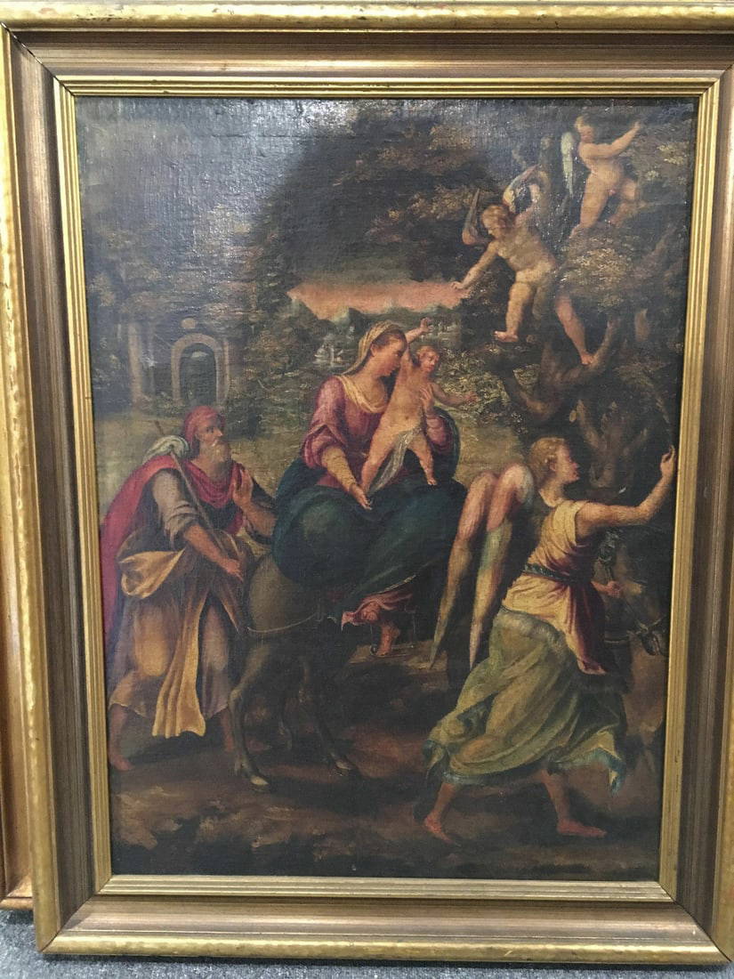 Framed 19th Century Realism Oil Painting Circa 1850 On Canvas 36x27.75 ...