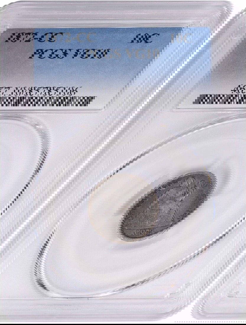 1872-cc Liberty Seated Silver Dime Vg10 Pcgs Auction