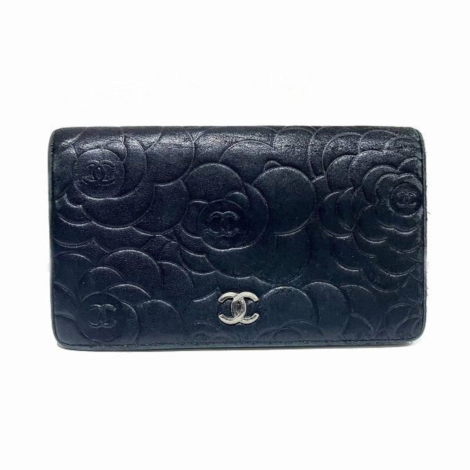 Chanel Camellia Coco Mark Long Wallet Bi-fold For Women Auction