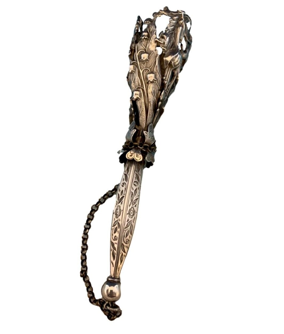 Silver Tussie Mussie Posey Posy Holder With Birds Lily Of The Valley ...