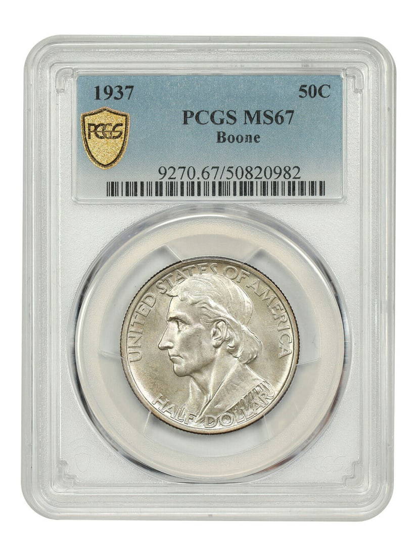 1937 50c Boone Pcgs Ms67 - Classic Silver Commemorative Auction