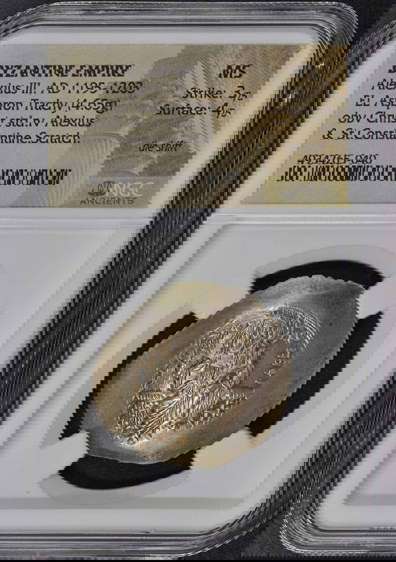 Byzantine Coin Alexius Iii Ad 1195-1203 Ngc Ms60 Christ St. Constantine ...