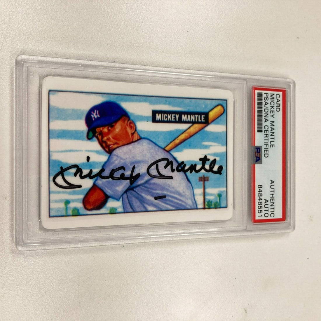 1951 Bowman Mickey Mantle Signed Baseball Card Rc Psa Certified Auction