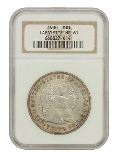 1900 $1 Lafayette Coin Ngc Ms61 Uncirculated Classic Silver Commemorative