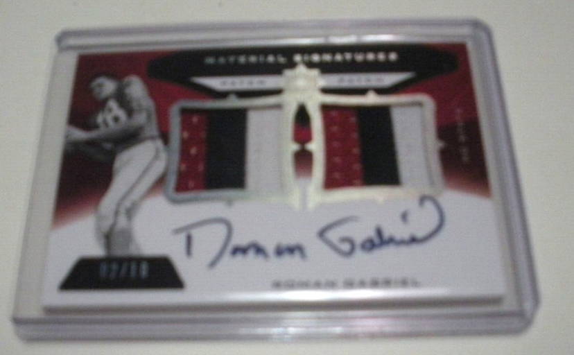 Roman Gabriel Nc State Signed Card 2/5 With Dual Game Worn Jersey Swatches