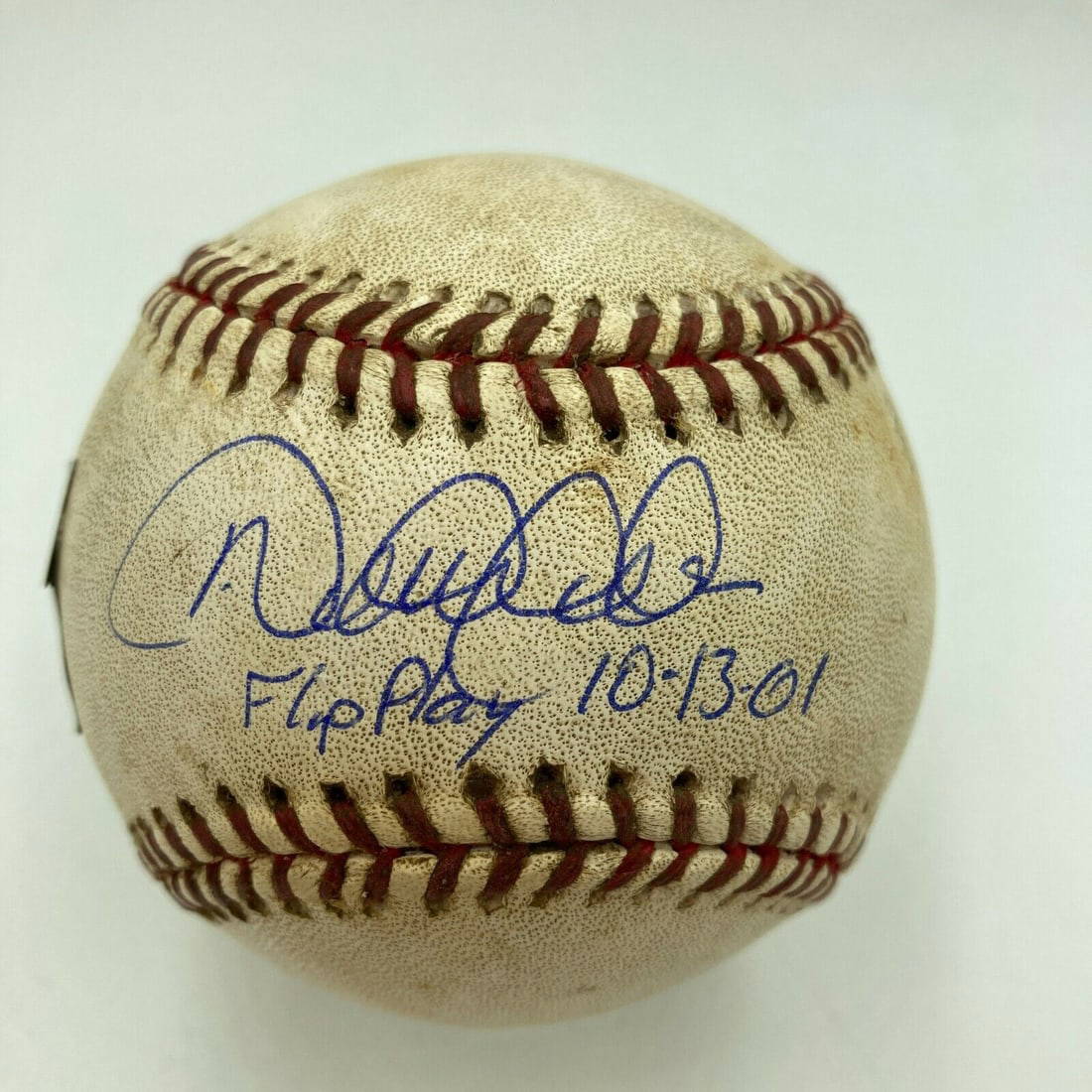 Historic Derek Jeter "the Flip Play" Final Out Signed Game Used ...