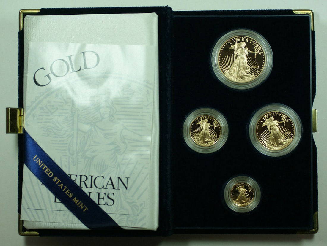 2001 American Eagle Gold Proof Coin Set In Box Auction