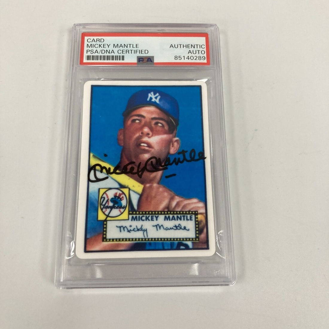1952 Topps Mickey Mantle Signed Baseball Card Psa Dna Certified Auction