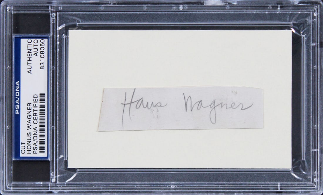 Honus Wagner Authentic Signed 1x3.75 Cut Signature Psa Auction