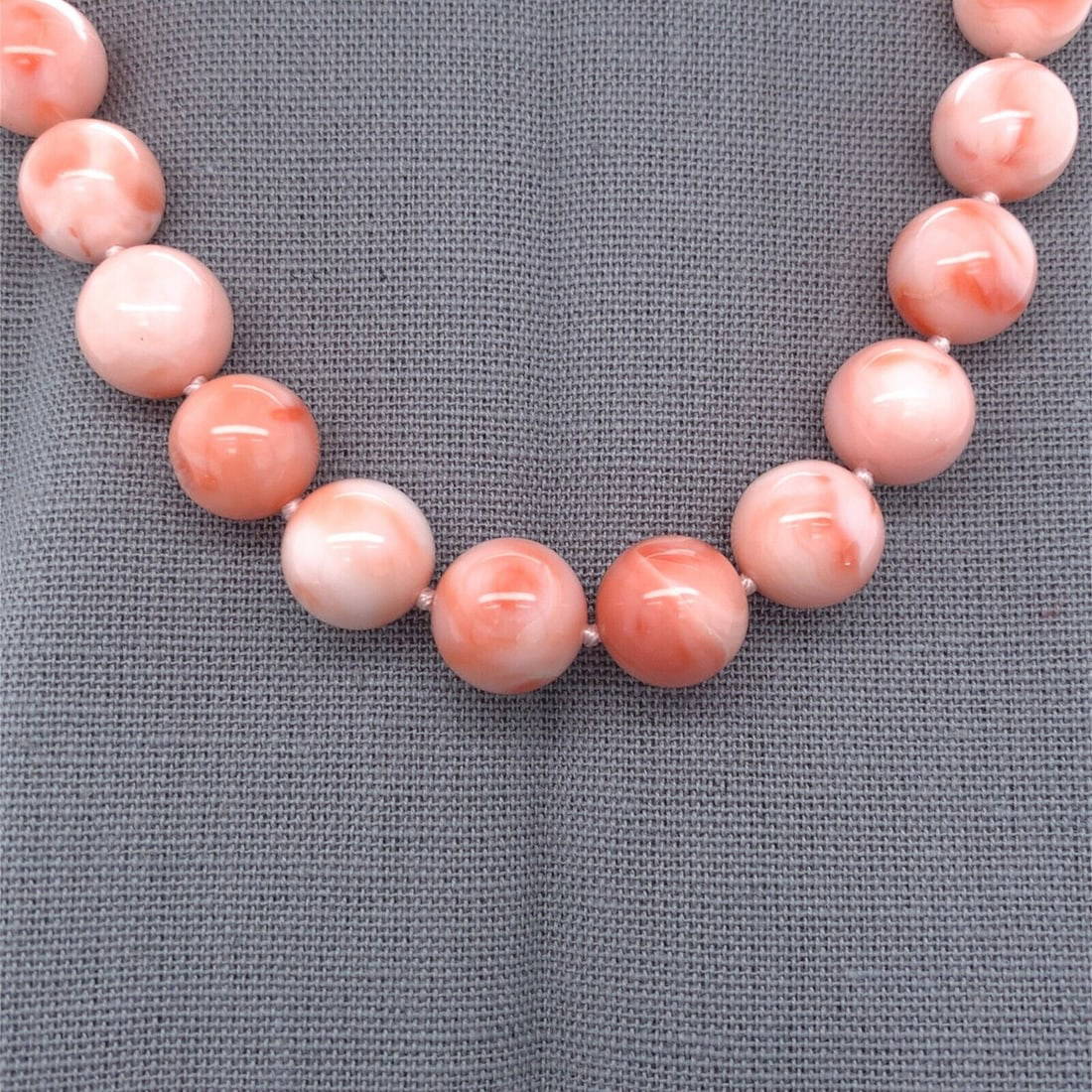 Large Genuine Coral Bead Necklace 7mm To 11mm Beads With 14k Gold Clasp ...