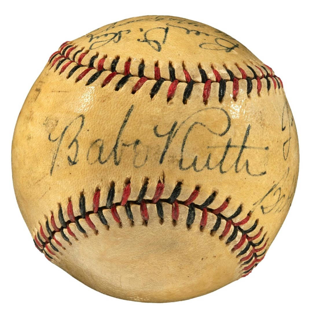 Babe Ruth Gary Cooper Pride Of The Yankees Signed Baseball 1942 Auction