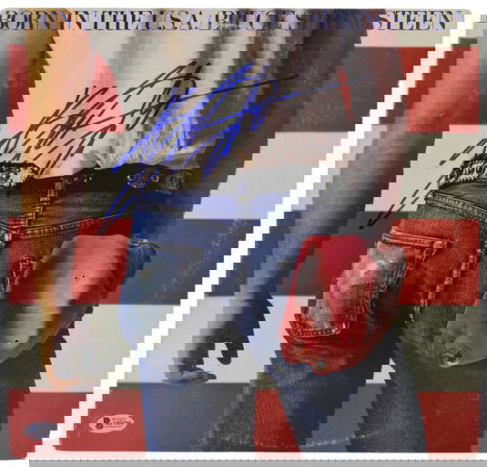 Bruce Springsteen Signed Born In The Usa Album Cover Bas Authenticated