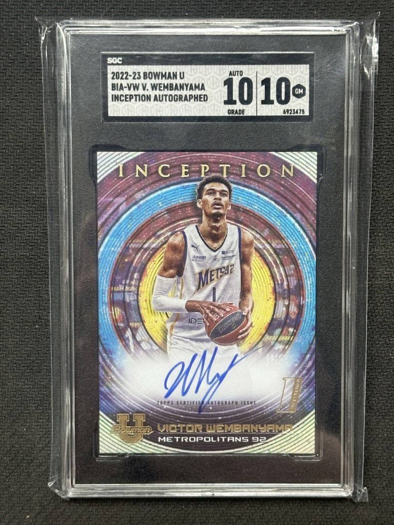 Victor Wembanyama 2022-23 Bowman U Inception Sgc 10 Autograph Baseball ...