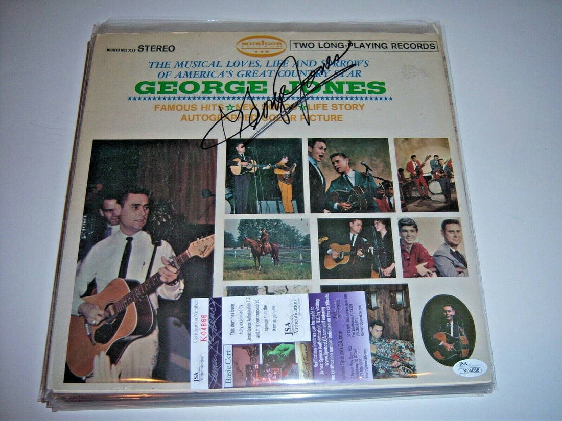 George Jones Signed Lp Record Album With Jsa Coa Auction