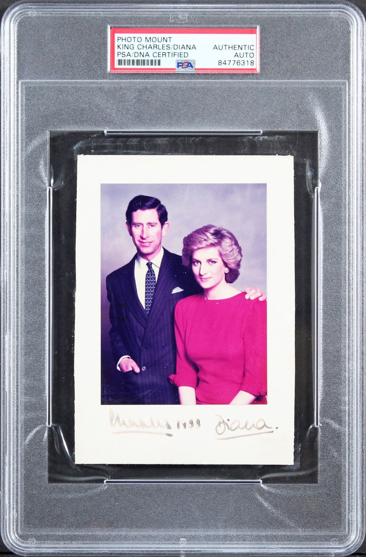 King Charles & Princess Diana Signed 4x5.5 Photo Psa Authenticated Auction