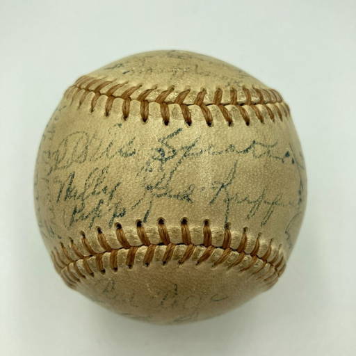 1947 Yankees Old Timers Day Signed Baseball Babe Ruth Ty Cobb Psa Dna
