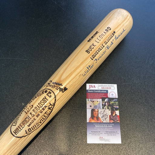 Walter Fenner Buck Leonard Signed Louisville Slugger Bat Jsa Authenticated