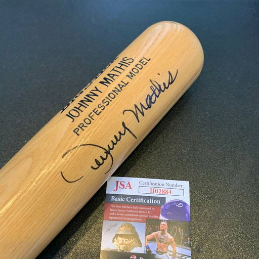 Johnny Mathis Signed Baseball Bat With Jsa Authentication