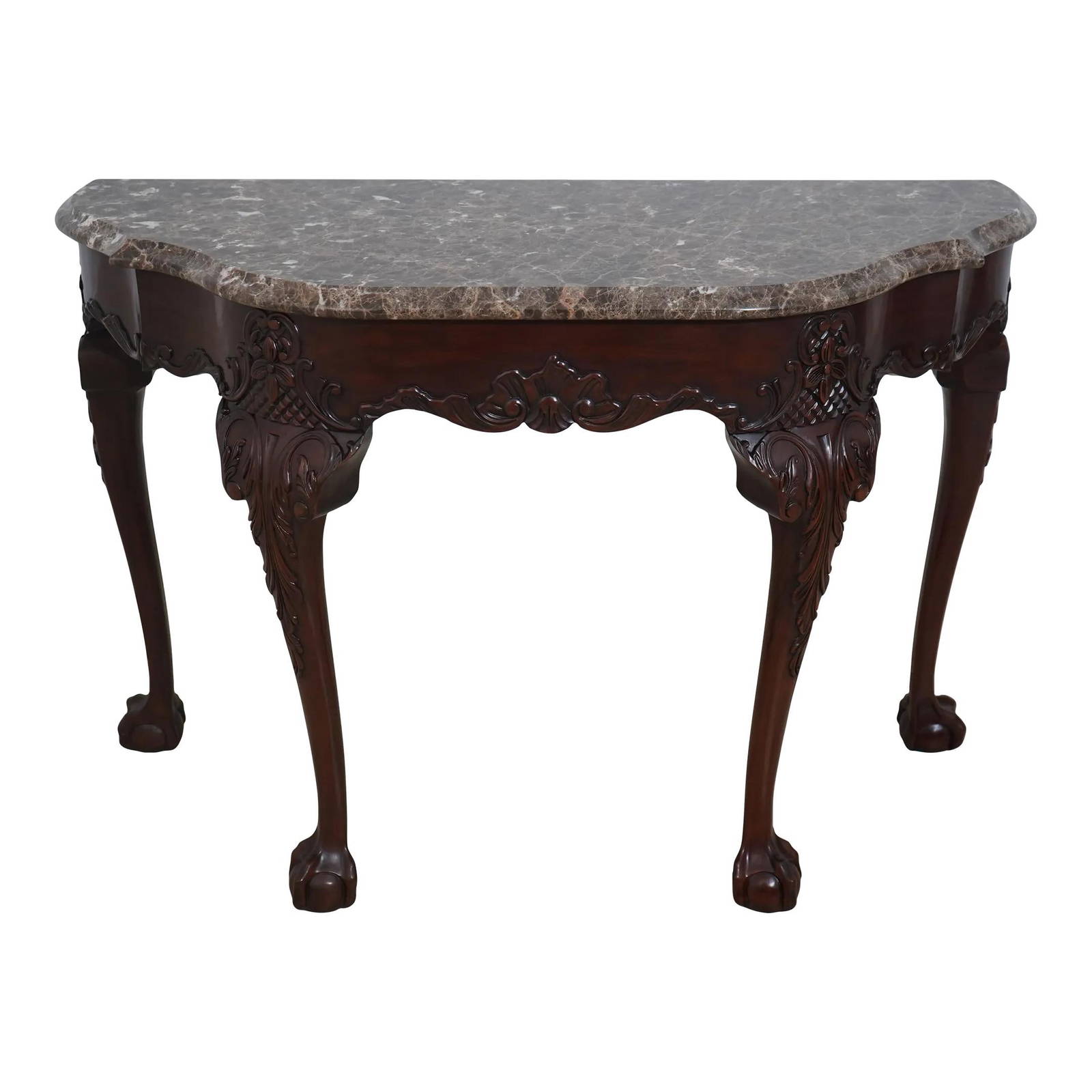 Henkel Harris Model 5752 Georgian Mahogany Console Table With Marble ...