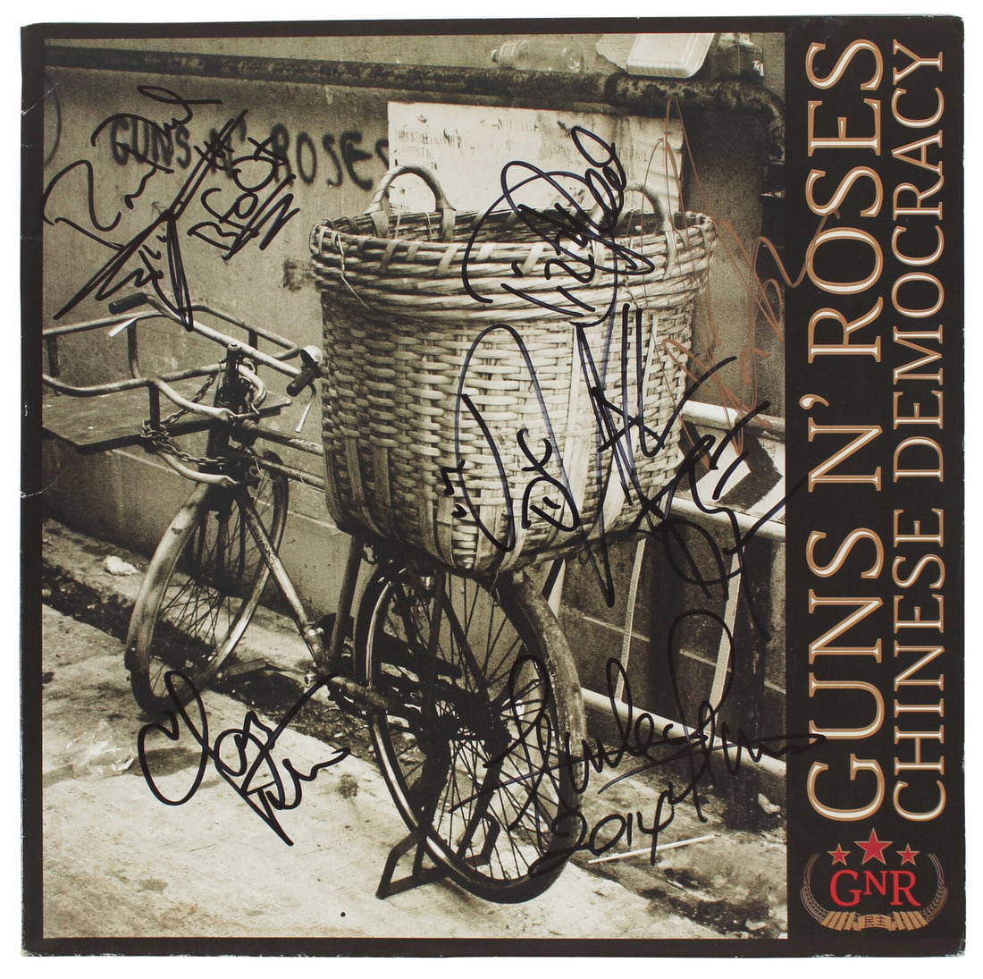 Guns N' Roses Signed Chinese Democracy Album Cover Axl Rose +5 Bas Coa ...