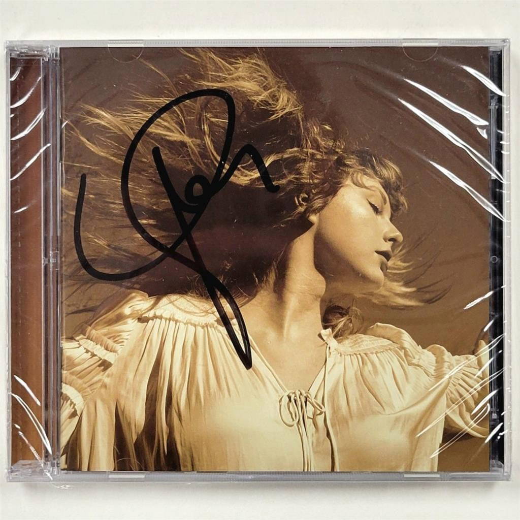 Taylor Swift Fearless Signed Cd Cover Authentic Sealed Auction
