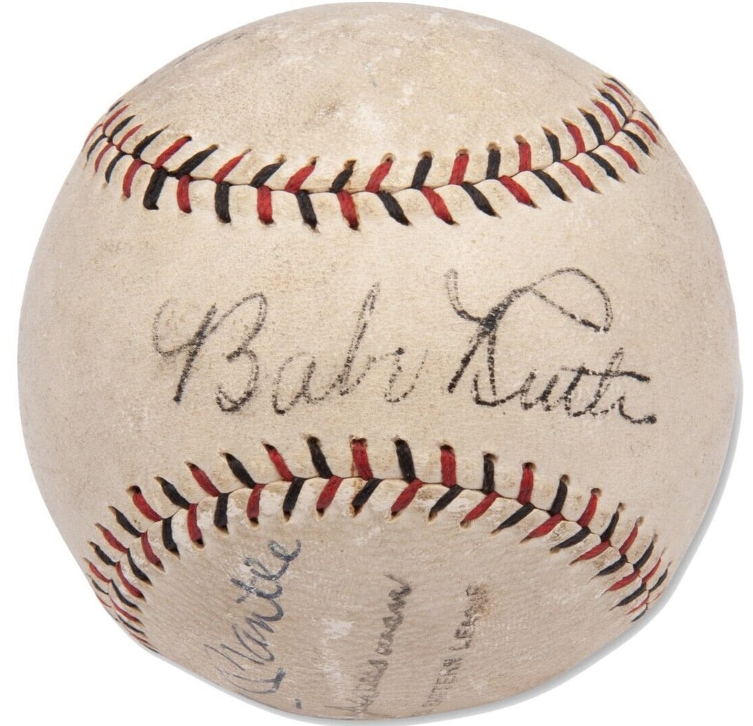 Babe Ruth Mickey Mantle Joe Dimaggio Signed Baseball Psa Dna Jsa Yankees