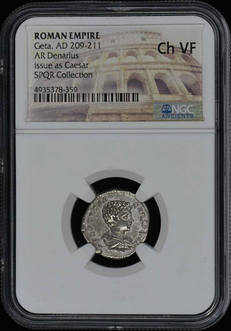 Geta Roman Empire Ar Denarius Ad 209-211 Ngc Vf30 Certified Coin - Jul ...